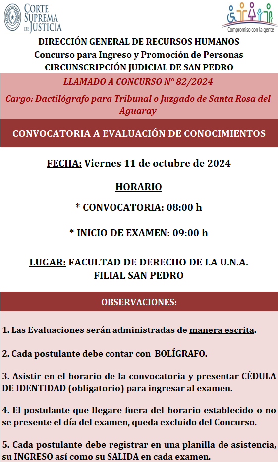 Concursos de ingreso y promoción de personas - Poder Judicial